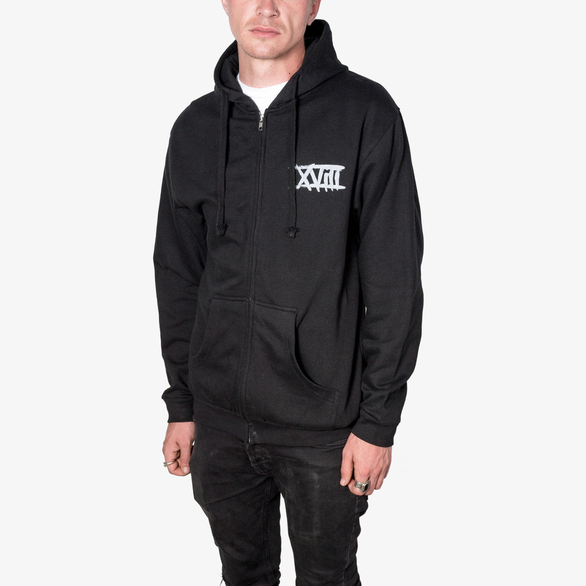 Eighteen Visions - XVIII Zip-Up (Silver Ink) – Merch Connection