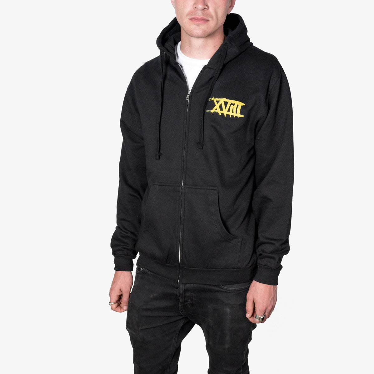 Eighteen Visions - XVIII Zip-Up (Gold Ink) – Merch Connection